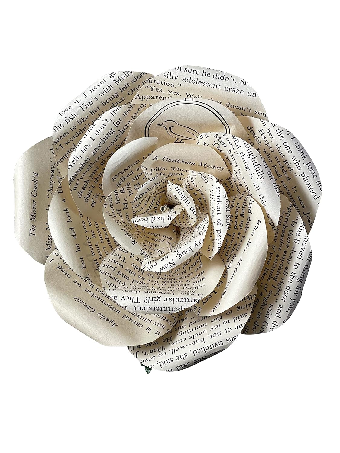 Agatha Paper Flower, Book Page Rose Made from a Variety of Her ...