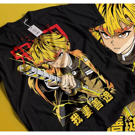 Agatsuma Zenitsu Shirt Demon Slayer Kimet.su No Yaiba Shirt Gift ...