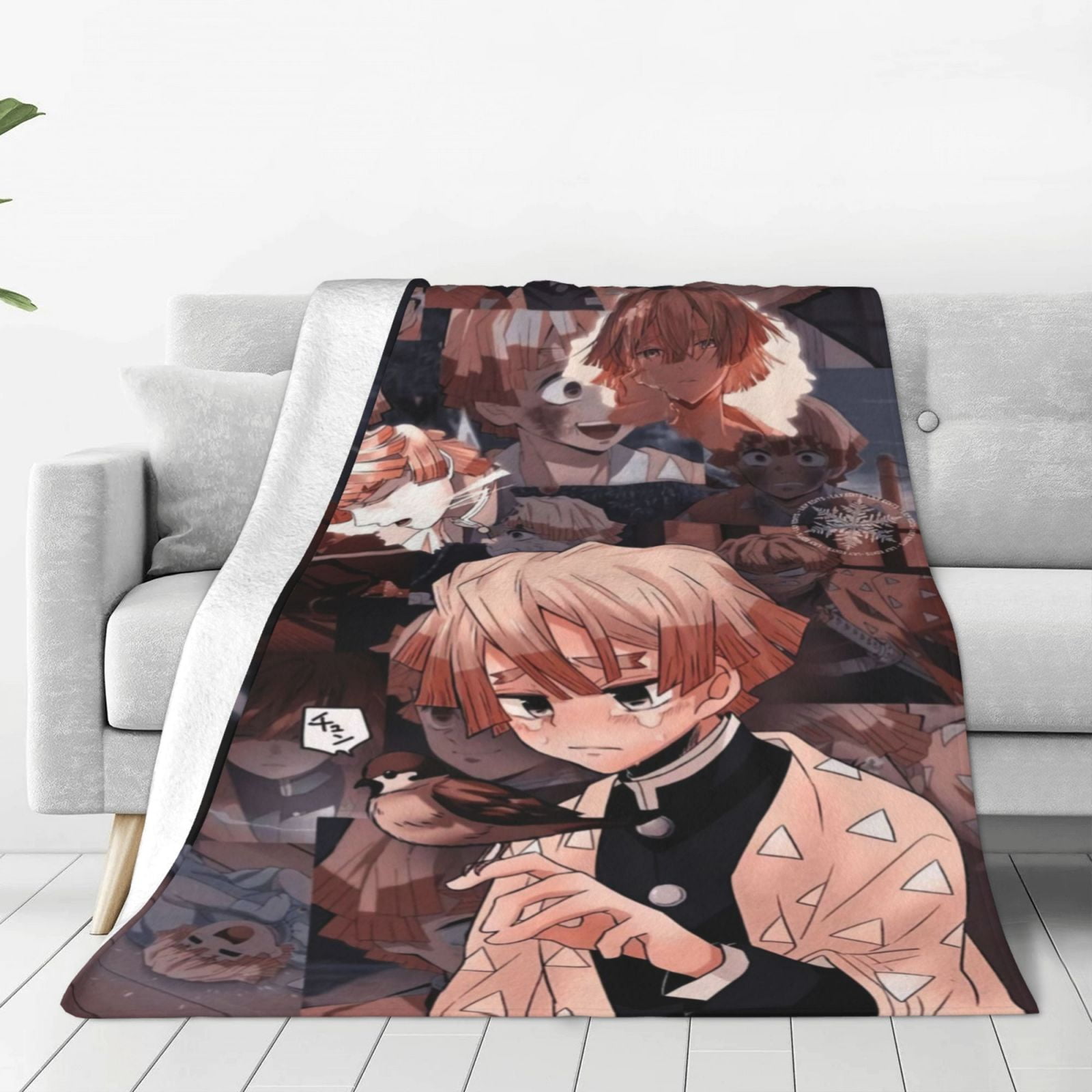 Agatsuma Zenitsu Soft Cozy Fleece Throw Blanket Plush Lightweight Warm ...
