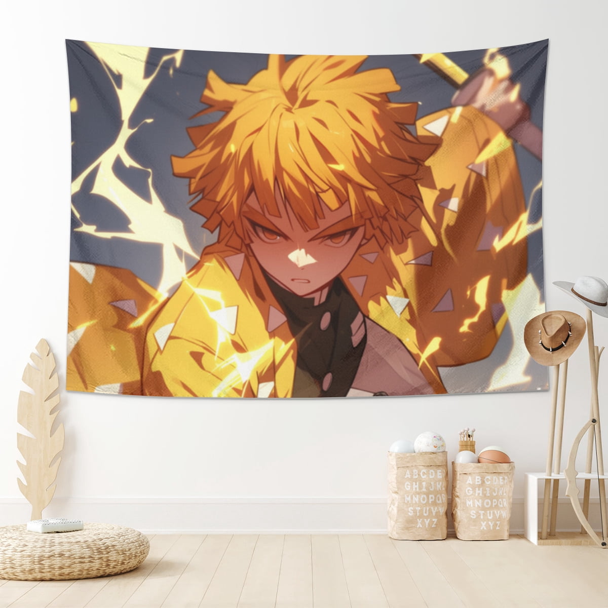 Agatsuma Zenitsu Tapestry Cartoon Wall Hanging Anime Tapestry for ...