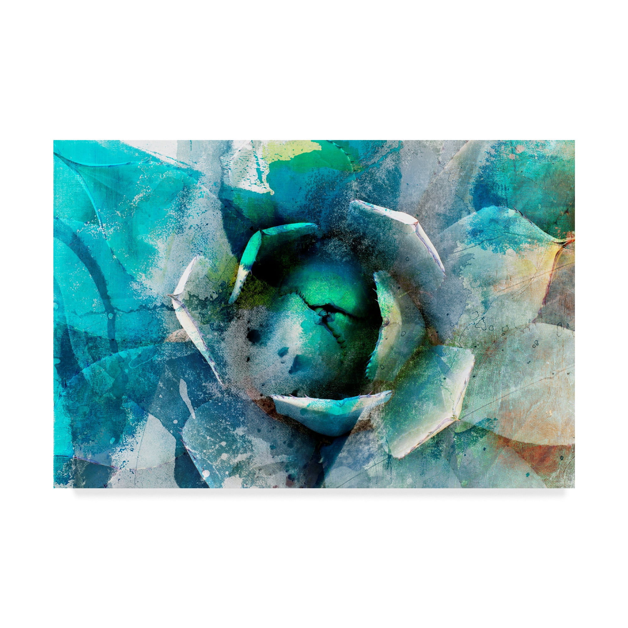 World Art Group Agave Abstract Canvas Art - Blue Floral Print - Walmart.com