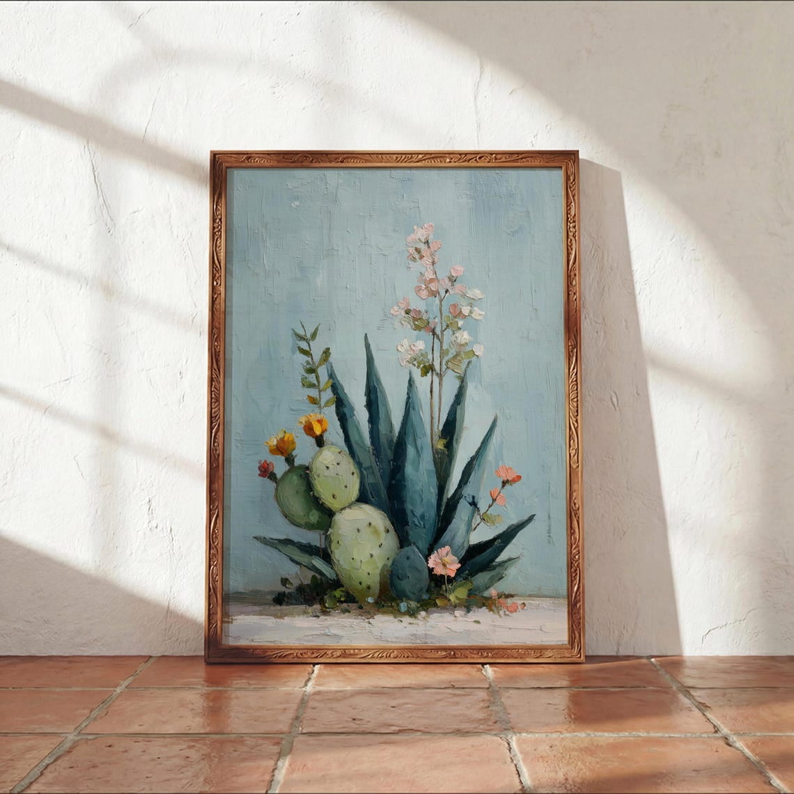 Agave Nopal Wall Art Mexican Desert Botanical Decor Southwest Folk ...