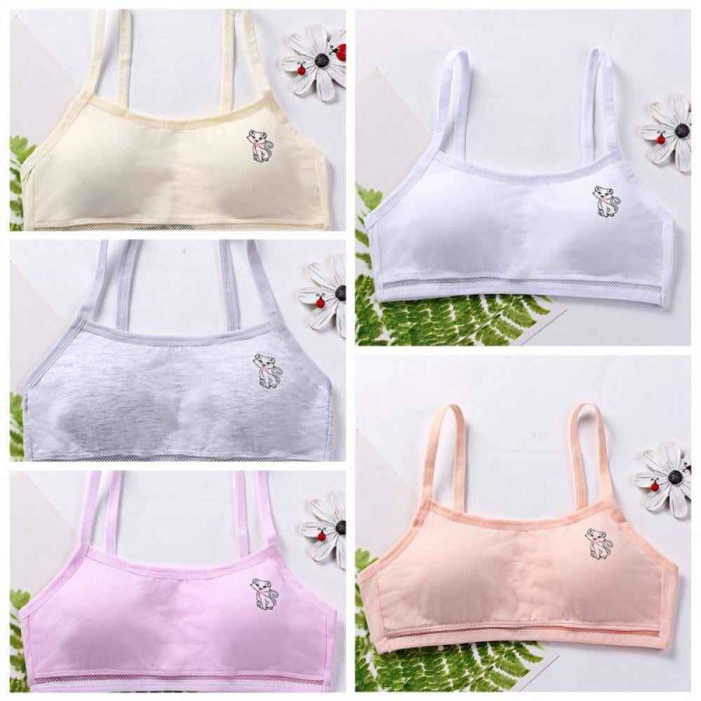 Age 8-16 Girl's Adjustable Straps Seamless Cami Bra with Padding,Lined ...