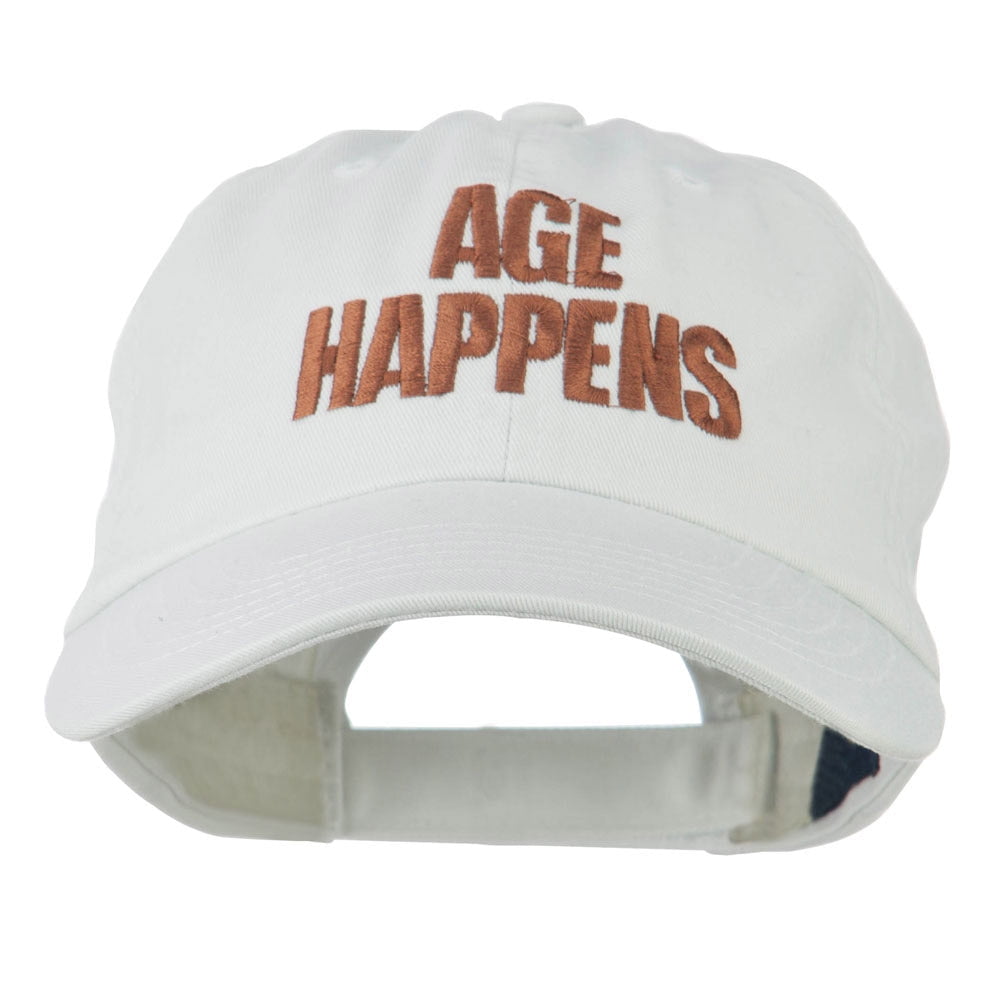 Age Happens Embroidered Cap - White OSFM - Walmart.com
