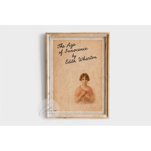 The Age Of Innocence Book Cover Print, Edith Wharton Literary, Vintage ...