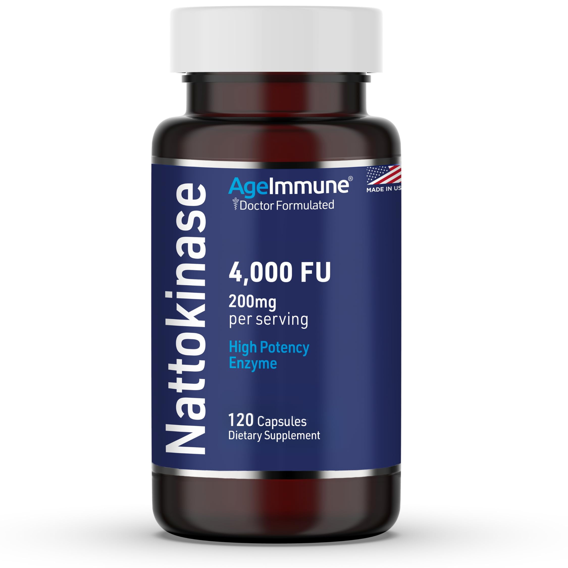 AgeImmune Nattokinase Supplement 4000 FU 200mg - KMC2Enzyme ...