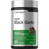 Horbaach Aged Black Garlic 1500mg | 60 Odorless Capsules | Super ...