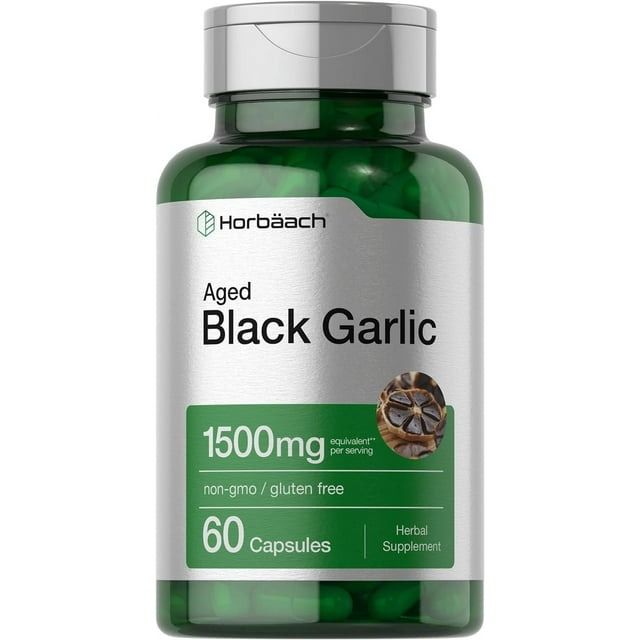 Horbaach Aged Black Garlic 1500mg | 60 Odorless Capsules | Super ...