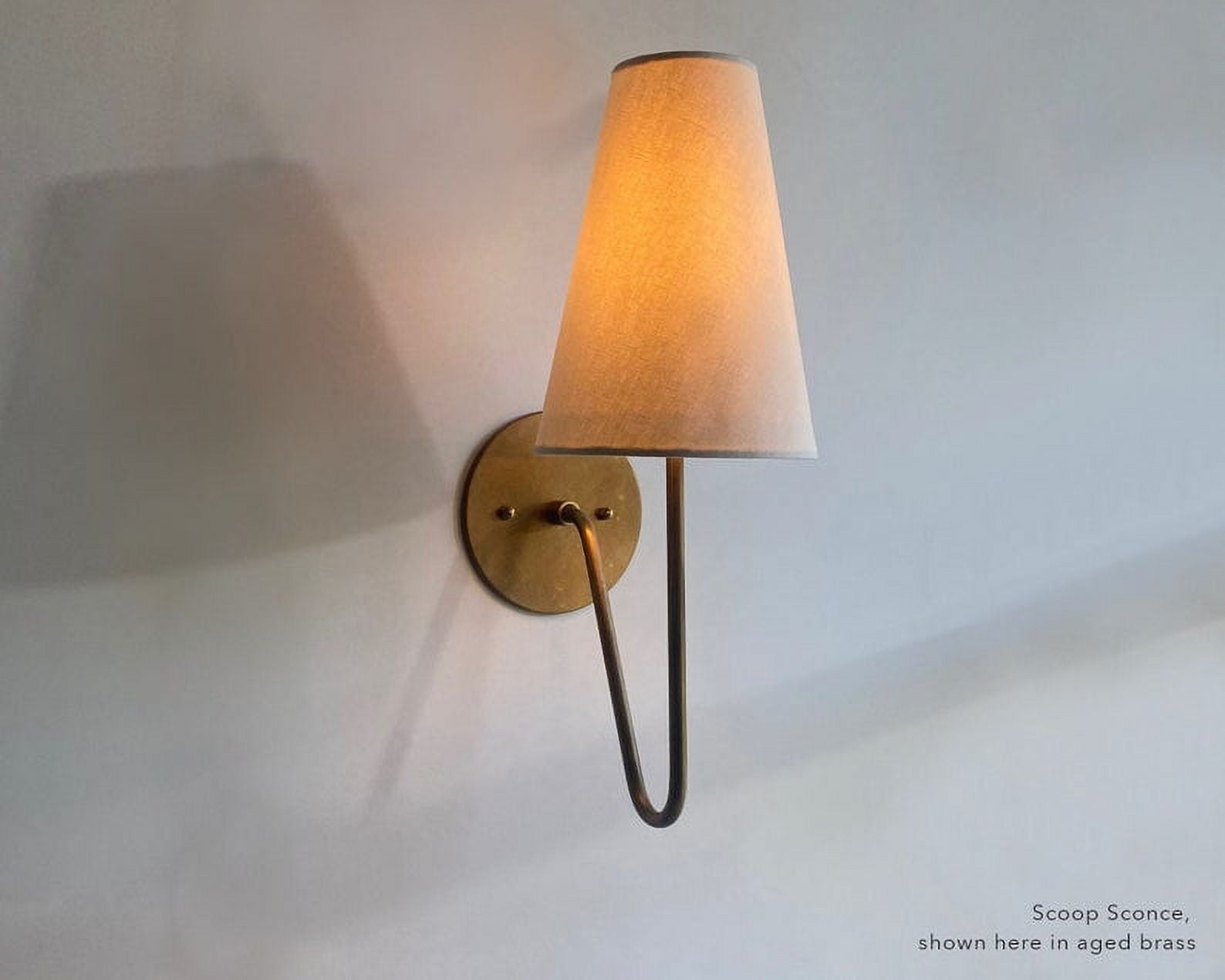 Aged Brass Wall Sconce • "Scoop Sconce" • Multiple Finishes • Black ...