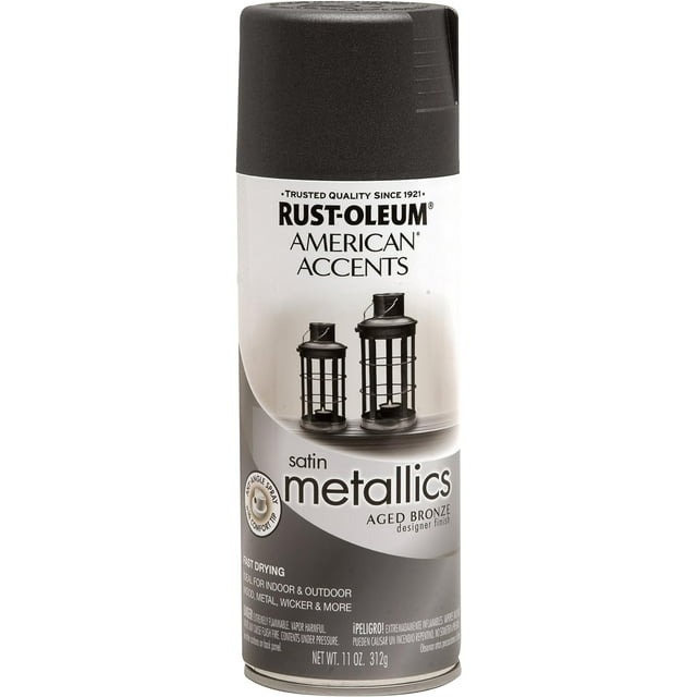 Aged Bronze, American Accents Satin Metallic Spray Paint - 202646, 11 ...