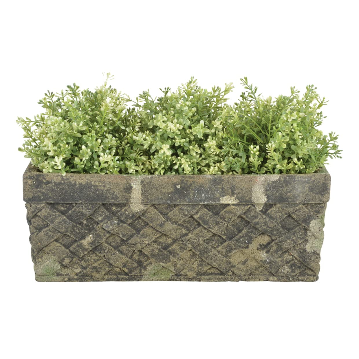 Aged Ceramic Trough Planter in Moss/Green Color - Walmart.com