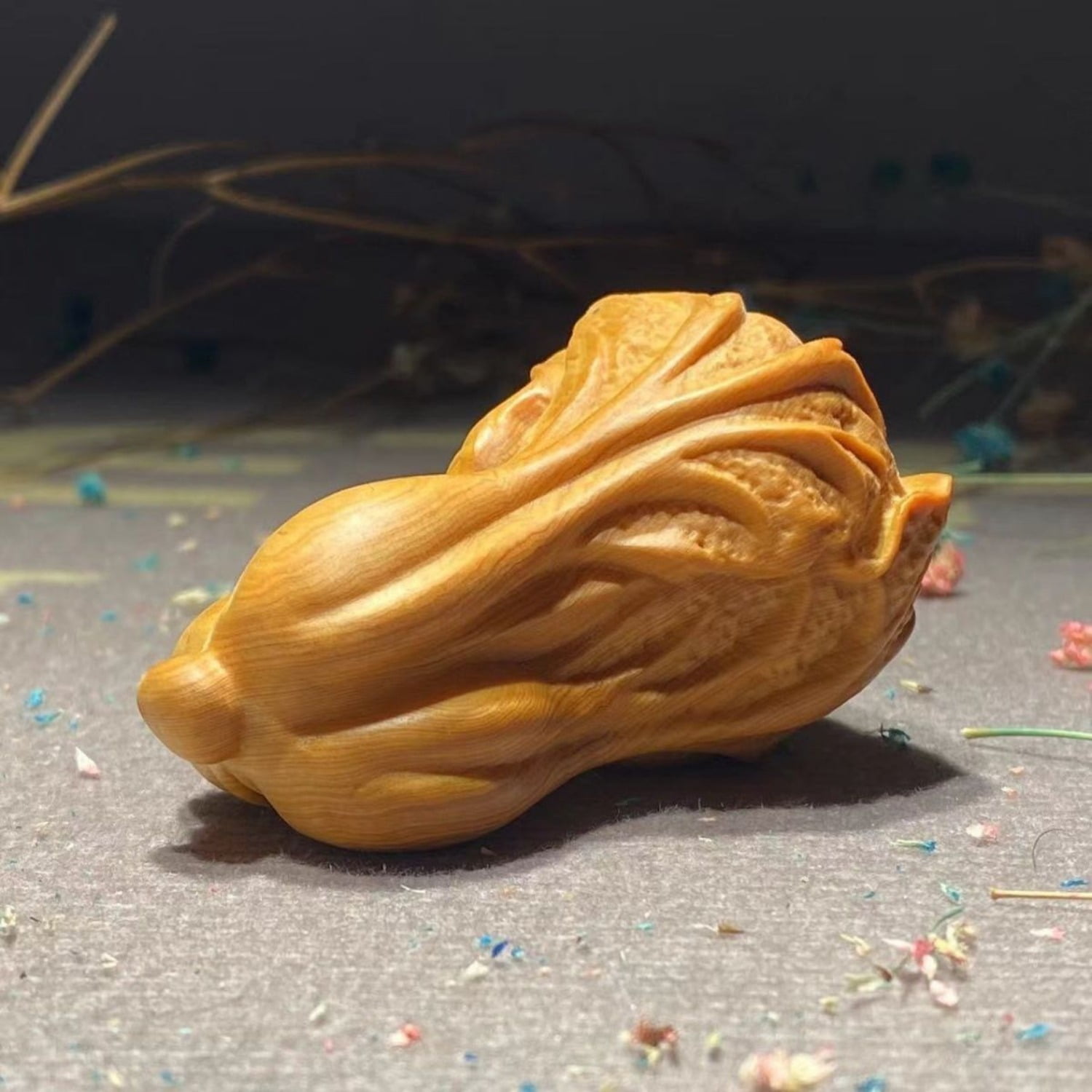 Aged Cypress Wood Cabbage Pendant Hand Carved Ornament Traditional ...