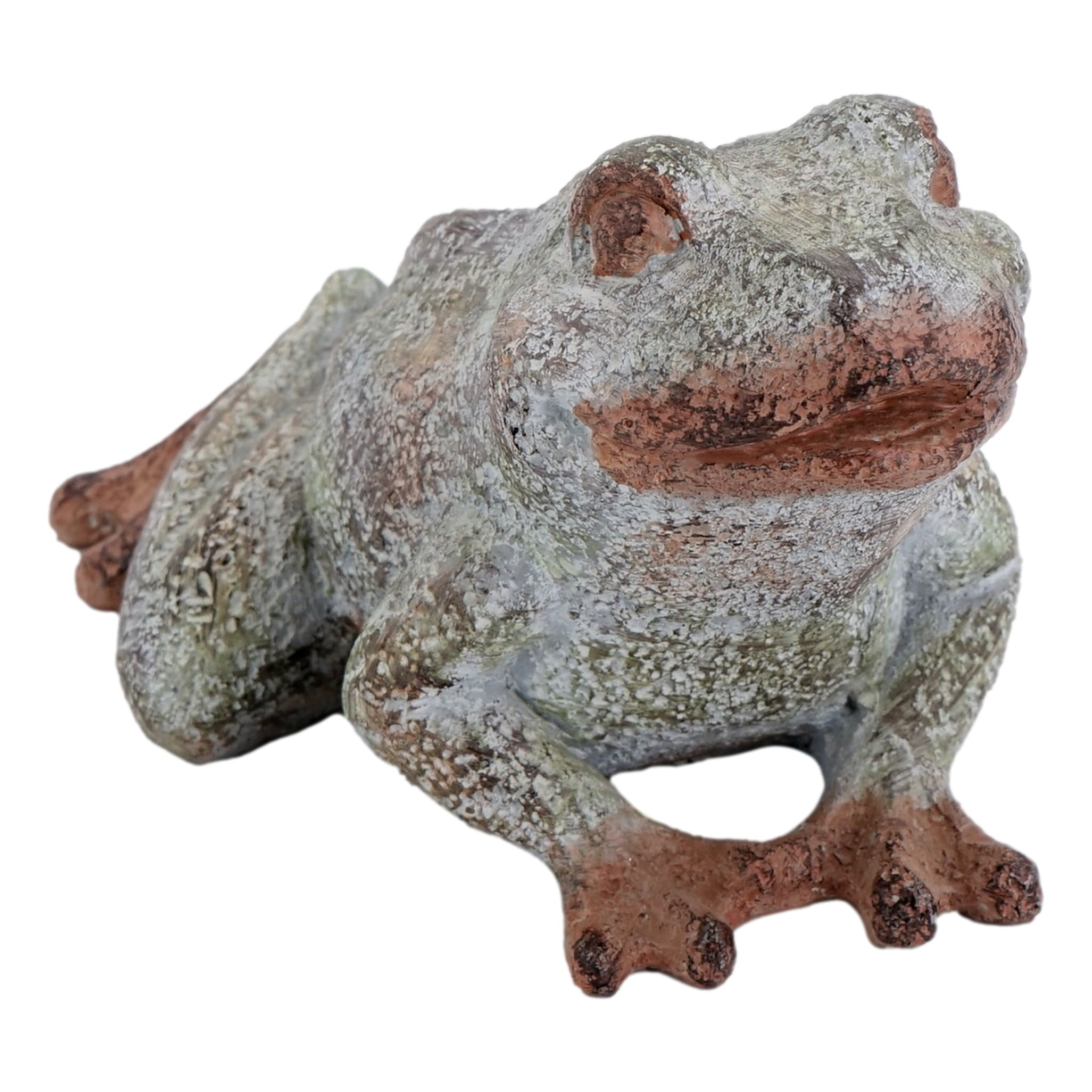 Aged Frog Statue Decor 9 inch Distressed Frog Sculpture Decoration Toad ...