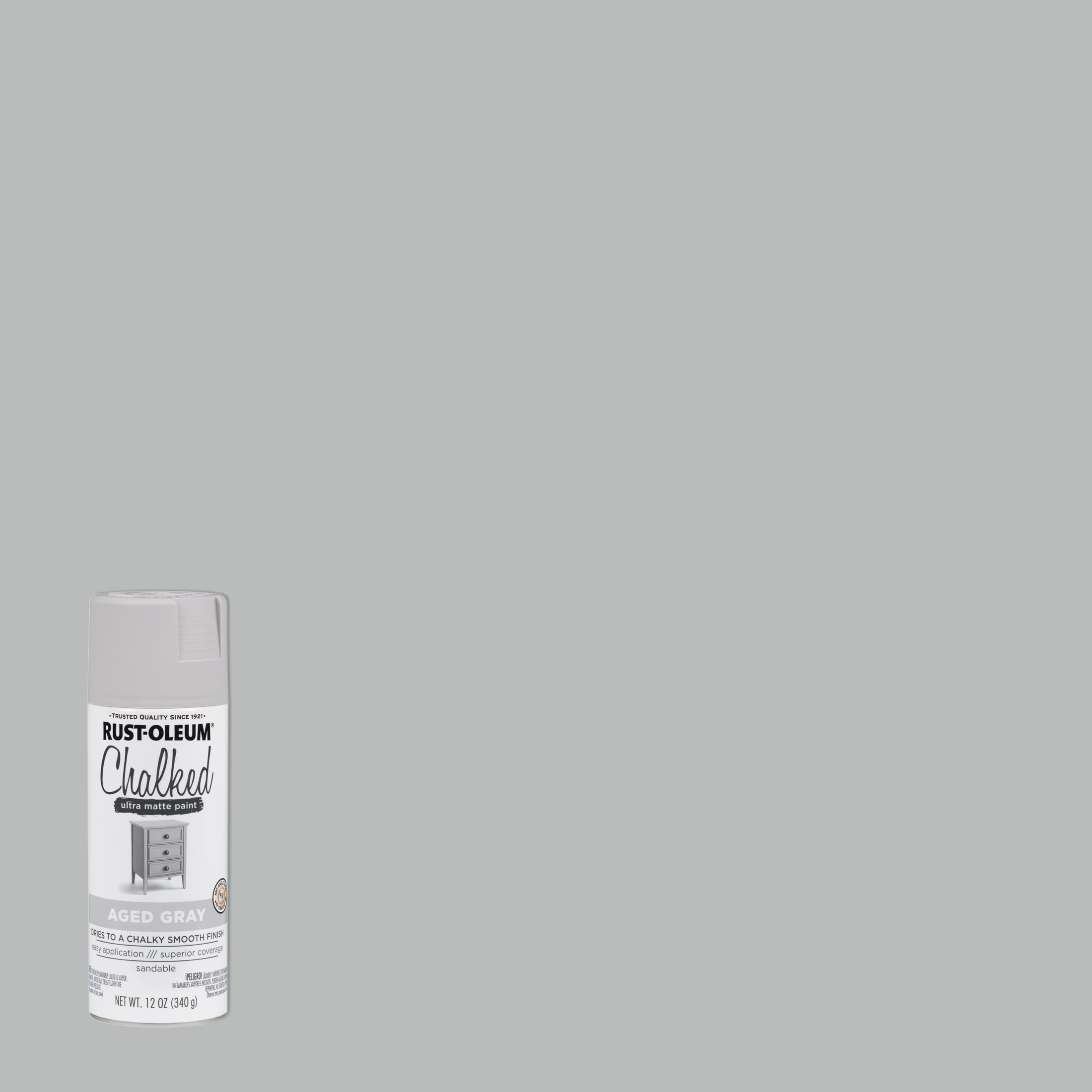 Rust-Oleum Ultra Matte Chalked Spray Paint, Aged Gray Finish, 12 oz, 6 ...