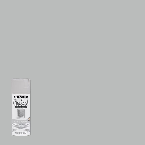 Aged Gray , Rust-Oleum Ultra Matte Chalked Spray Paint- 302592, 12 oz ...