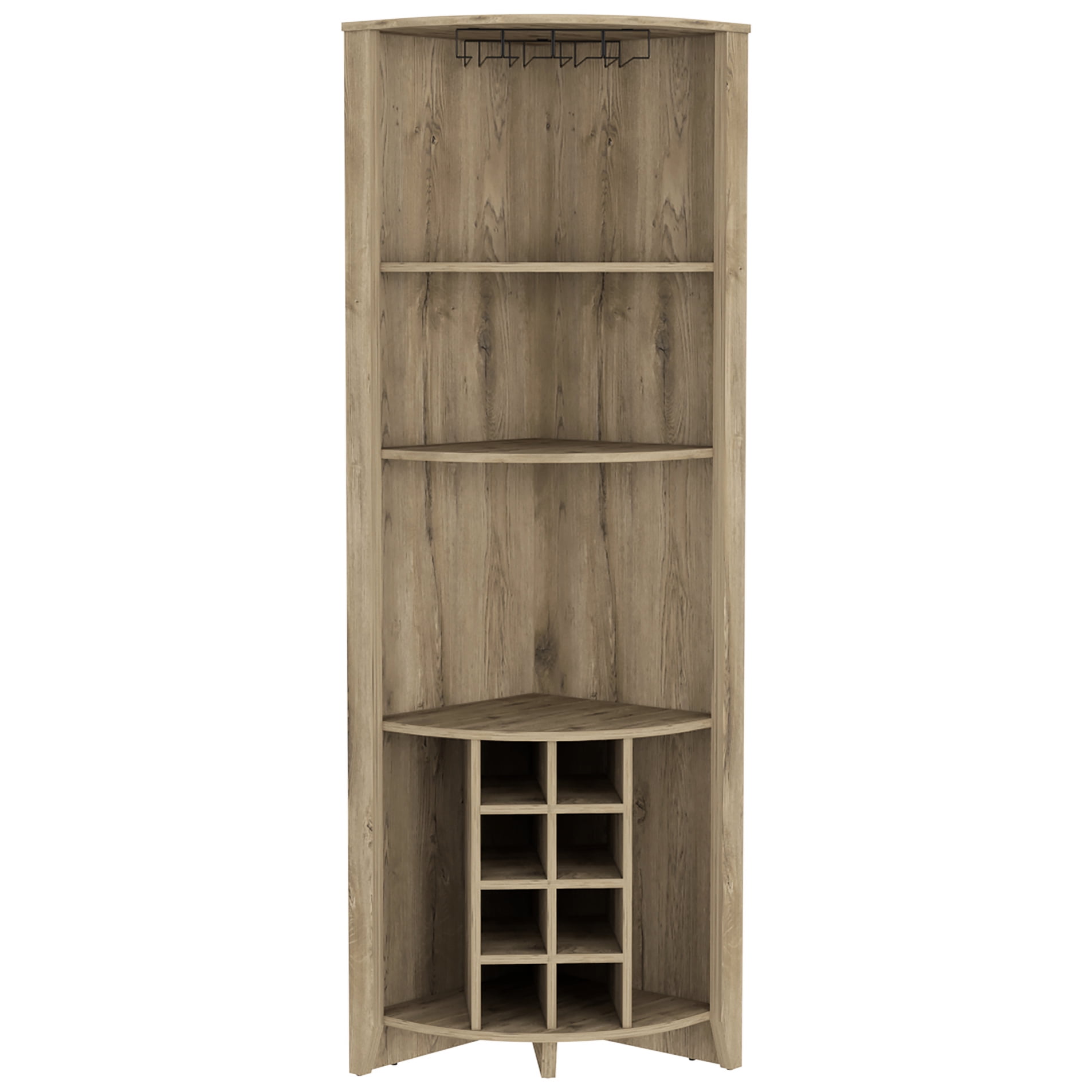 Aged Oak Living Room Corner Bar Storage Unit, Cup Rack And Functional ...