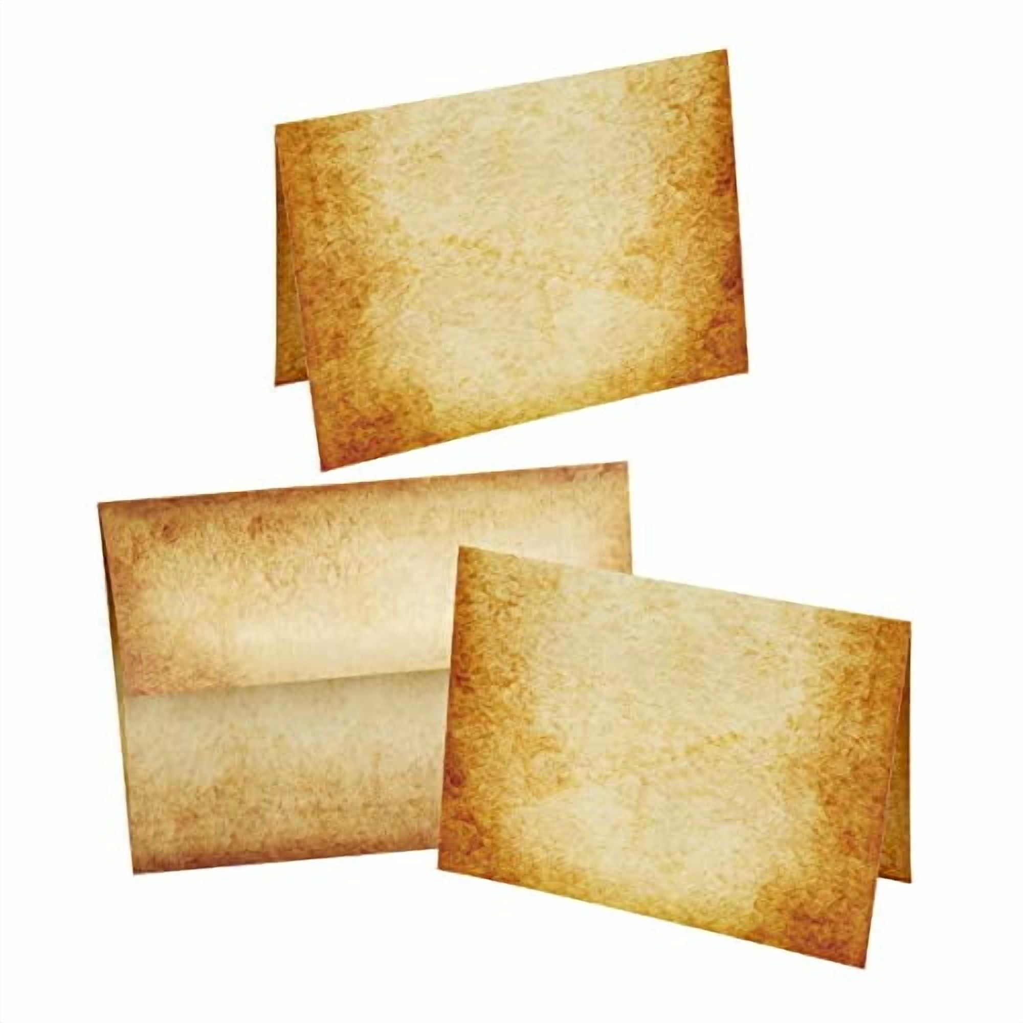 Aged Parchment Paper Note Card Set for Writing-Tent Fold-4.75x6.5-8 ...
