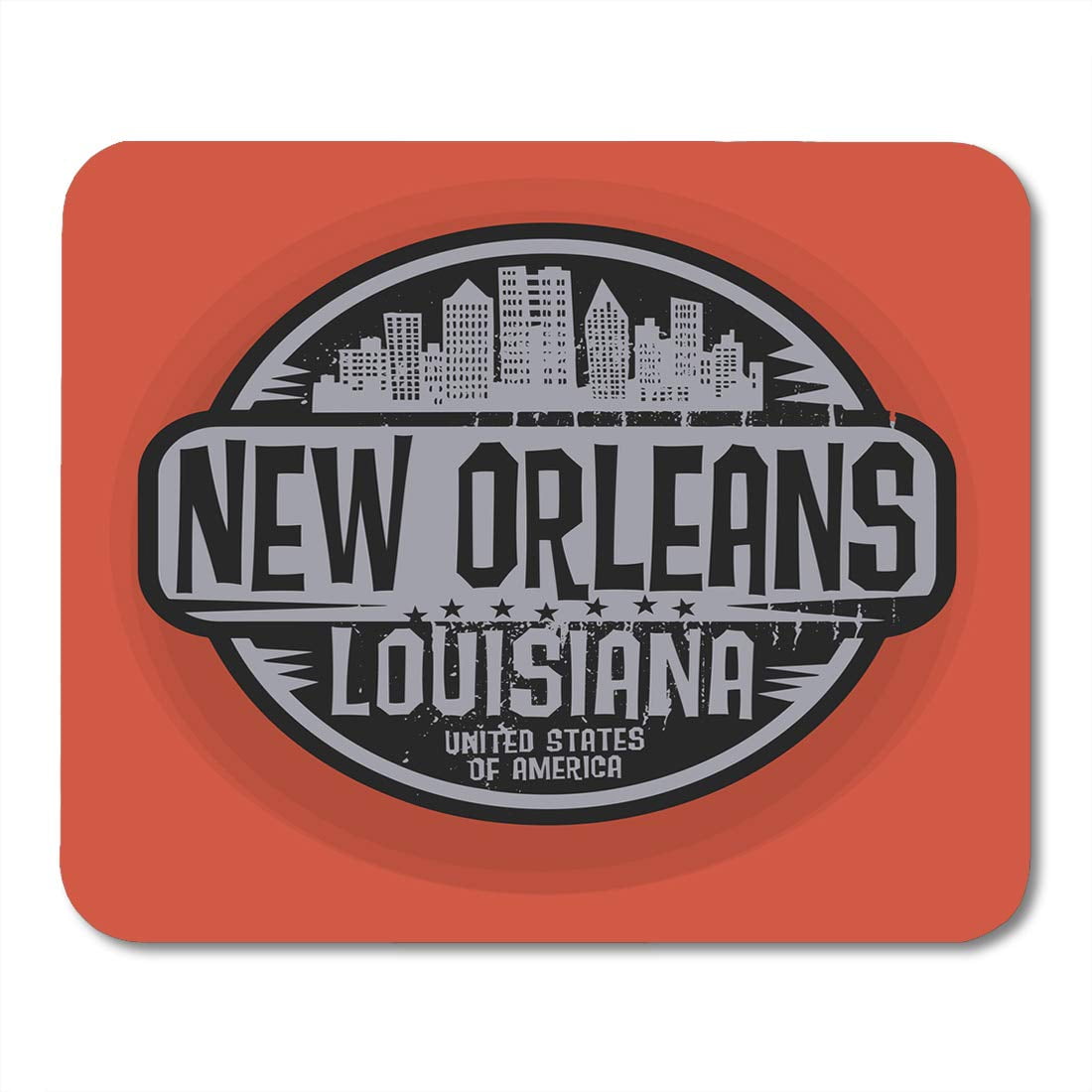 Aged Skyline Stamp Label with Name of New Orleans Louisiana Abstract ...