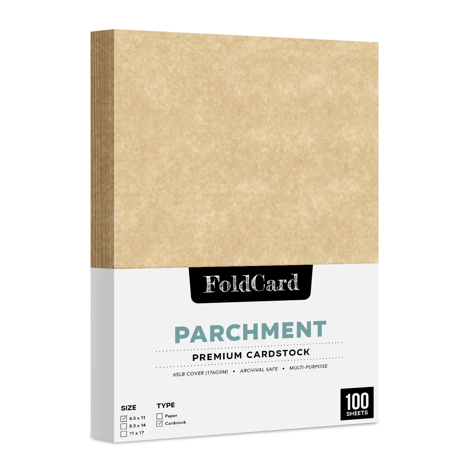 Aged Stationery Parchment Recycled Cardstock Paper | 65lb Cover (176gsm ...