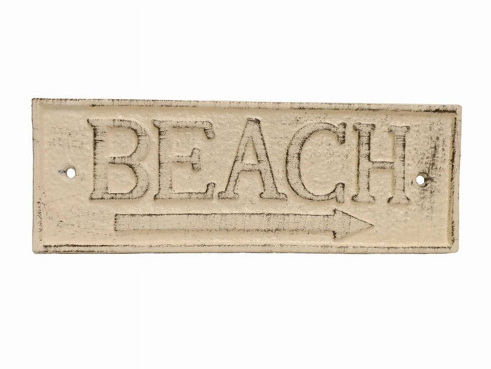 Aged White Cast Iron Beach Sign 9" - Walmart.com