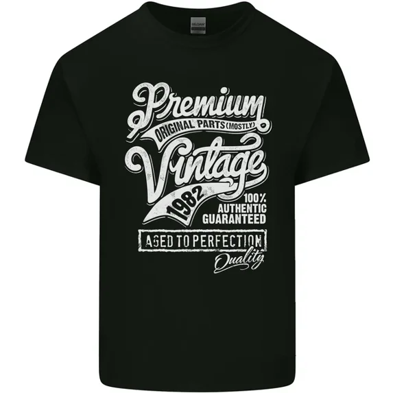 Aged to Perfection Vintage 44th Birthday 1982 Mens Cotton T-Shirt Tee ...