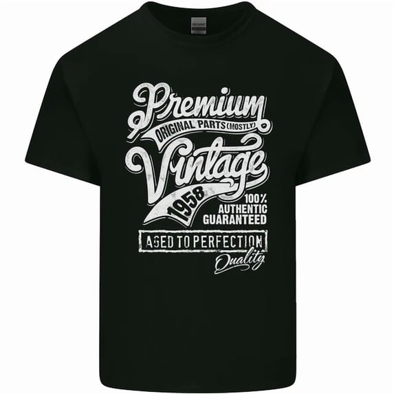Aged to Perfection Vintage 68th Birthday 1958 Mens Cotton T-Shirt Tee ...