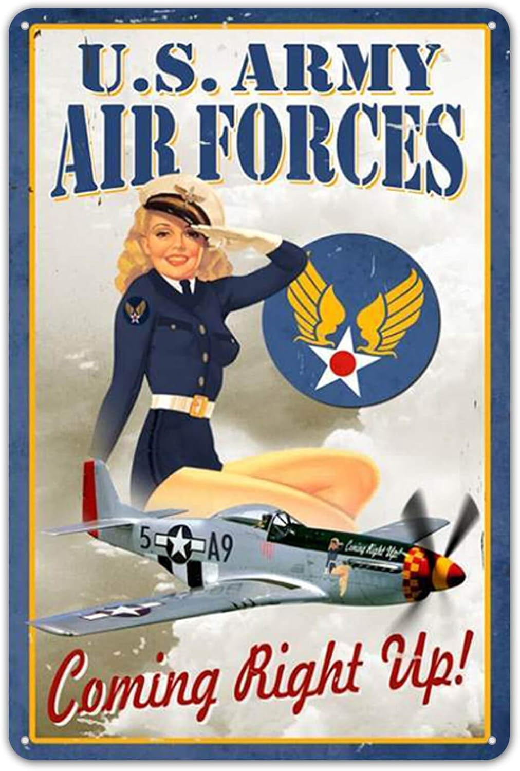 Agedsign Air Force Pinup Pin-Up Girl Tin Signs Vintage Style Metal ...