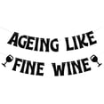 Ageing Like Fine Wine Black Glitter Banner with Wine Glasses Funny ...