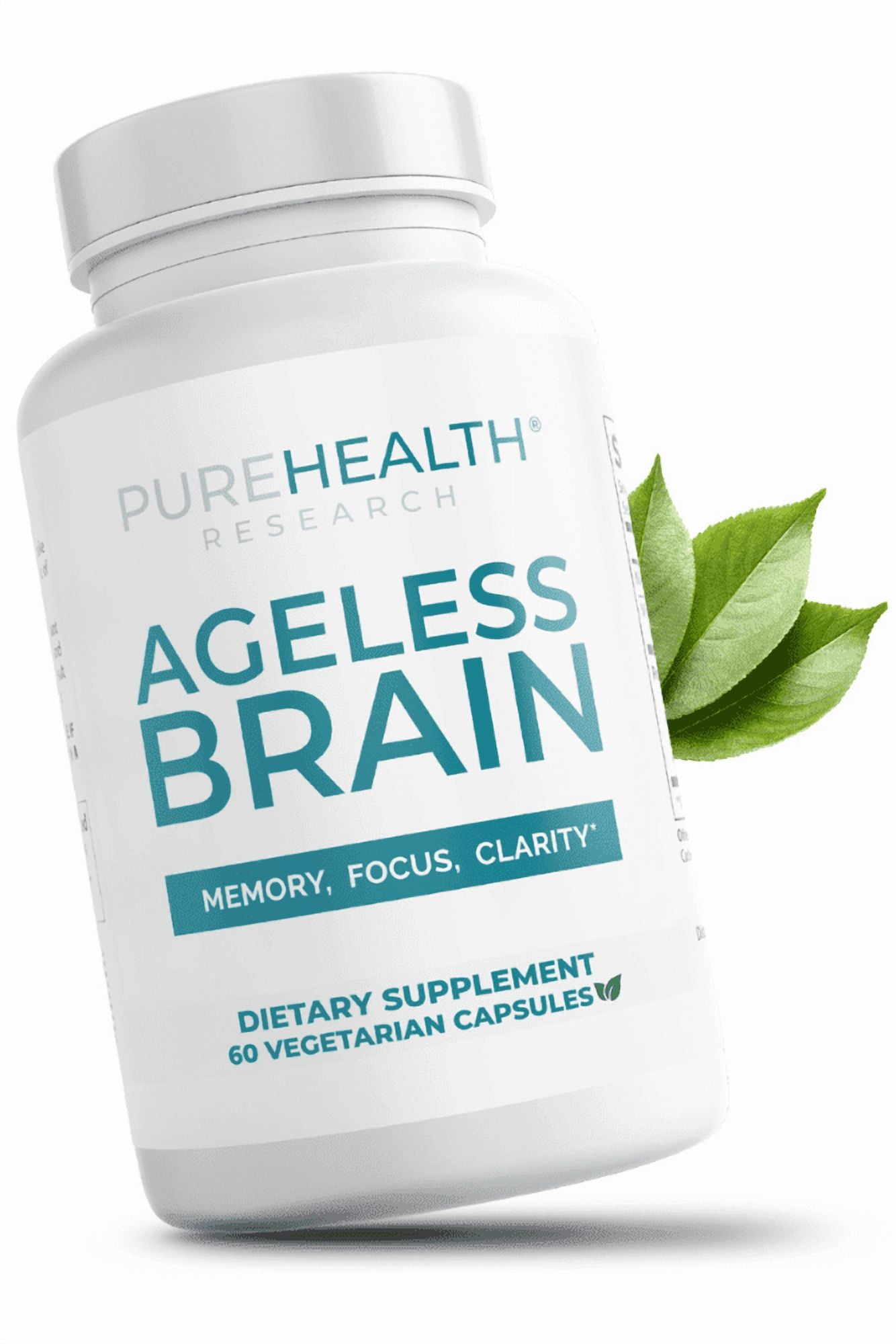 PureHealth Research Ageless Brain Supplements, Nootropic, Memory ...