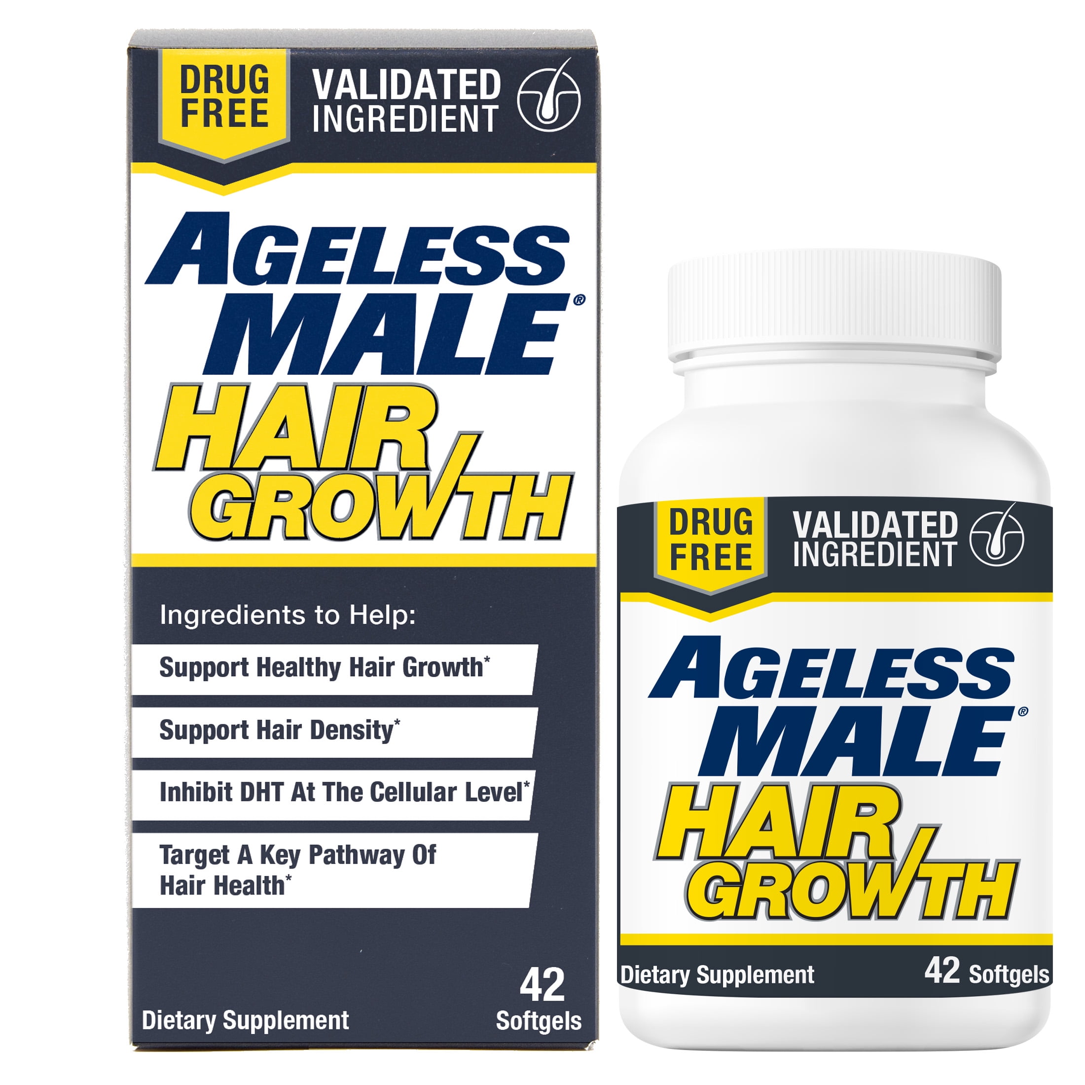 Ageless Male Hair Regrowth Tablets with Vitamin Ingredients, 42 ...