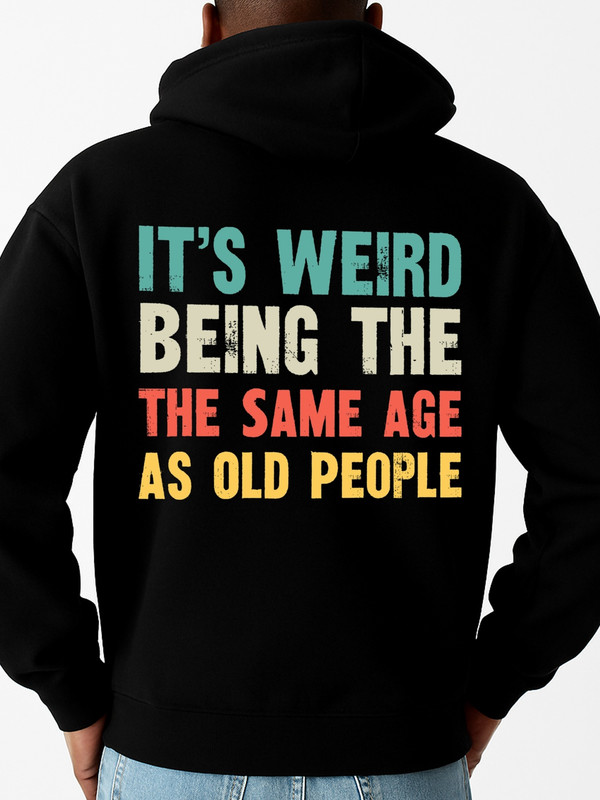 Ageless Weirdness funny hoodies funny humor mens machine washable black ...