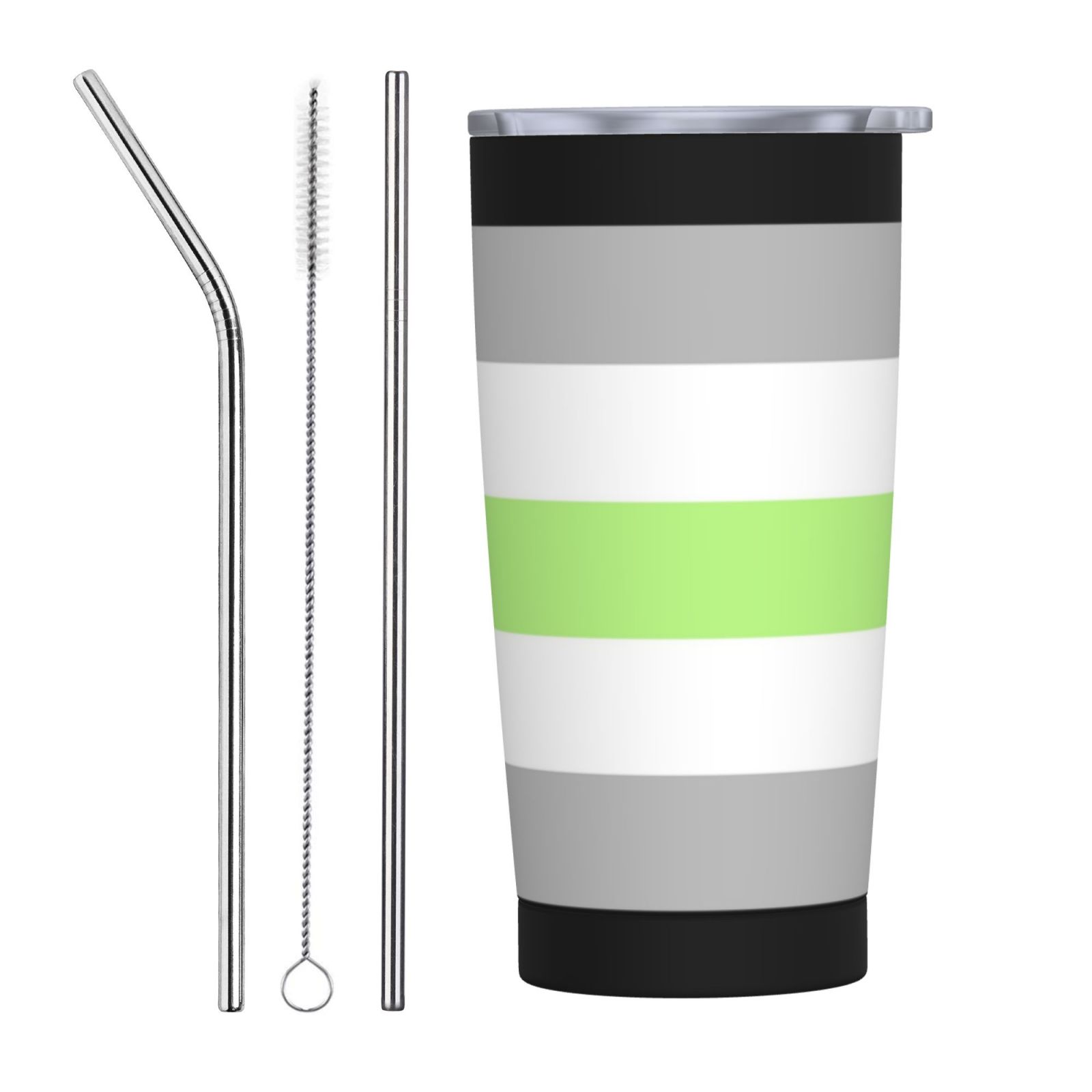 Agender Pride Flag 20oz Stainless Steel Thermal Cup With Lid And Straw ...