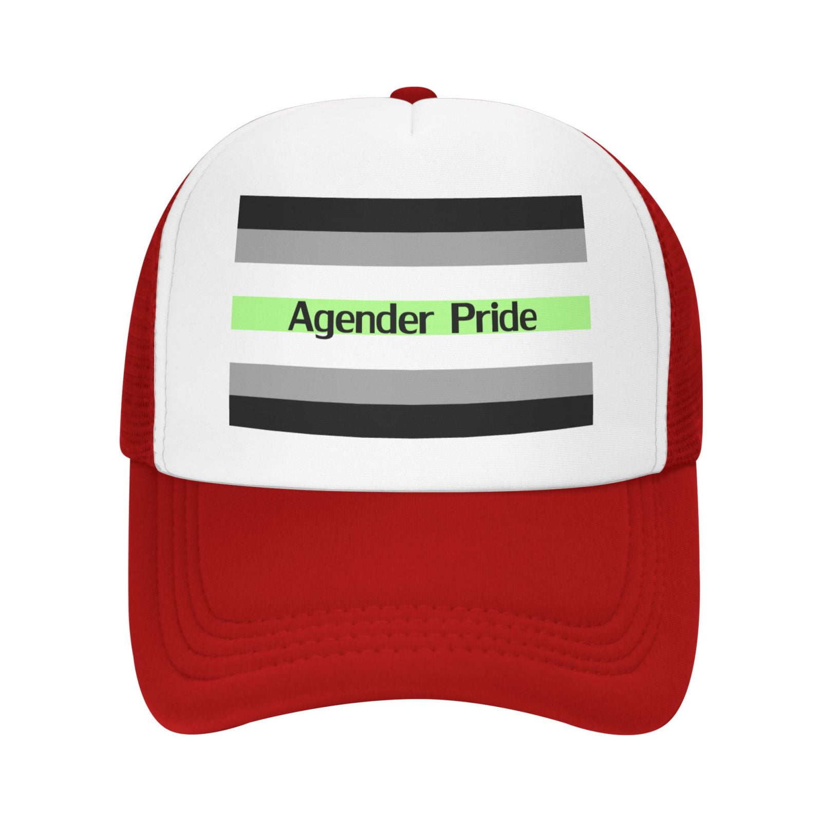 Agender Pride Flag Hats for Men Women Mesh Baseball Cap Adjustable ...