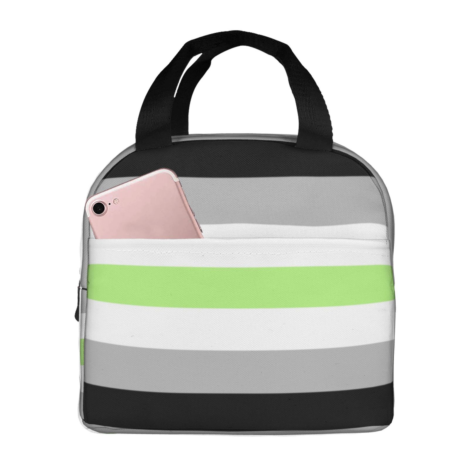 Agender Pride Flag Lunch Bag Insulated with Pocket Lunch Box Container ...