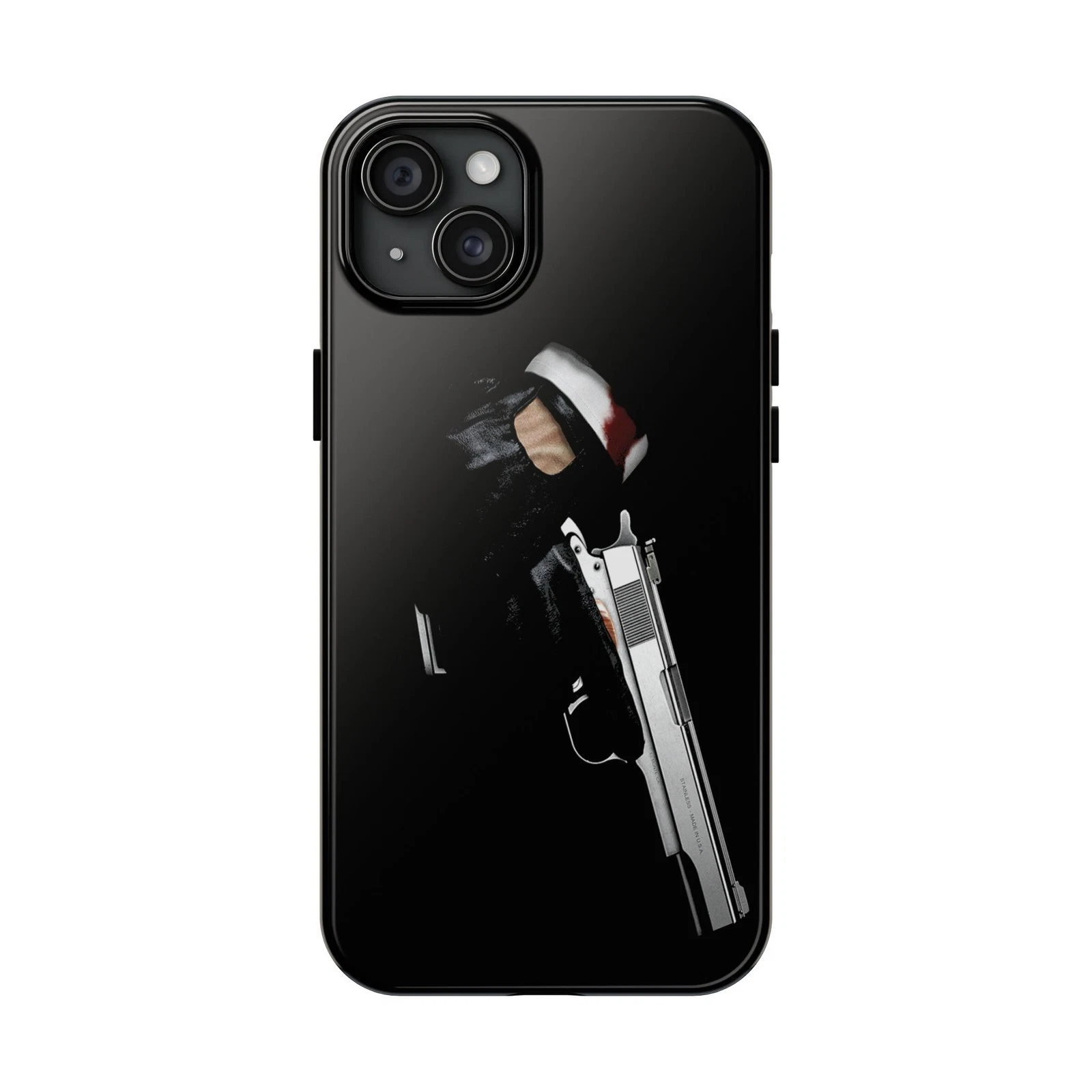 Agent 47 Silhouette Gamer Stealth Theme Phone Case for iPhone 11 to 17 ...