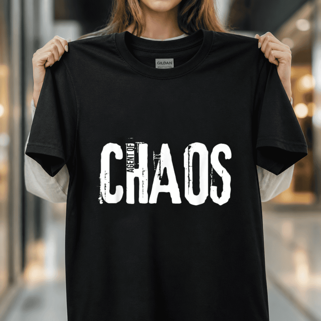 Agent of Chaos Distressed Effect Vintage Throwback Aesthetic Unisex T ...