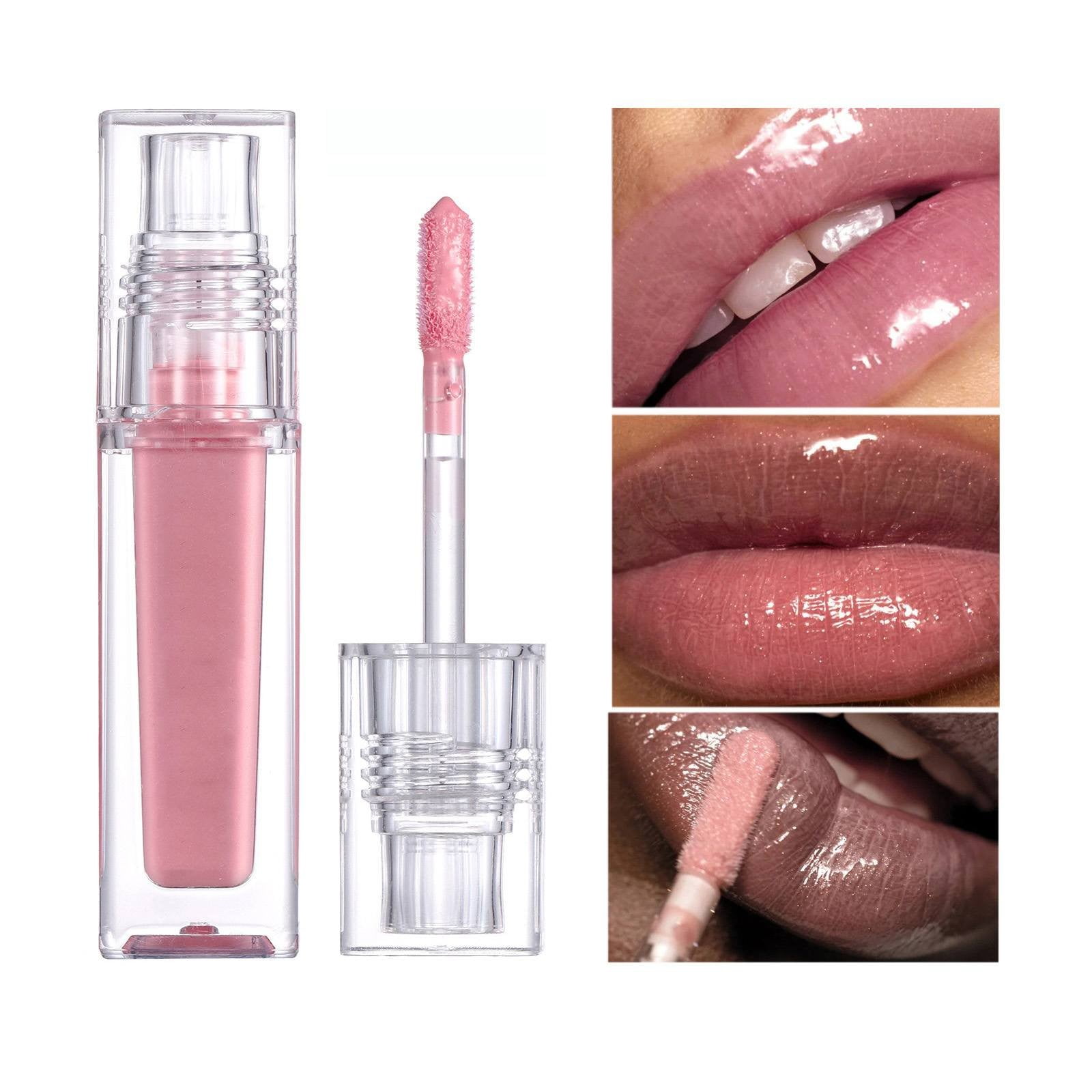 Ageoie Clear Lip Gloss,Moisturizing Pearlescent Glitter Volumizing ...
