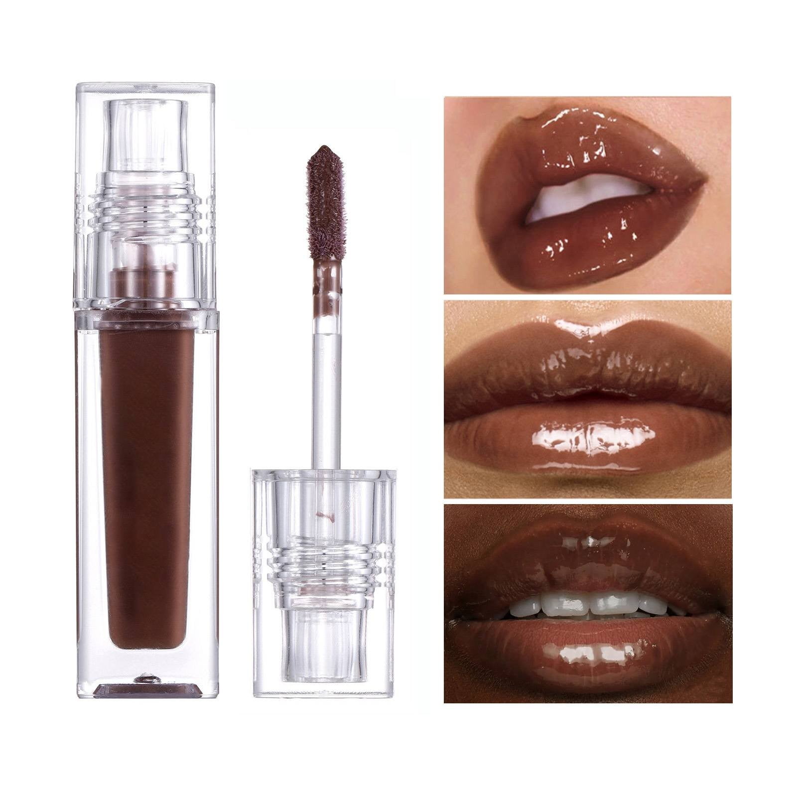Ageoie Clear Lip Gloss,Moisturizing Pearlescent Glitter Volumizing ...