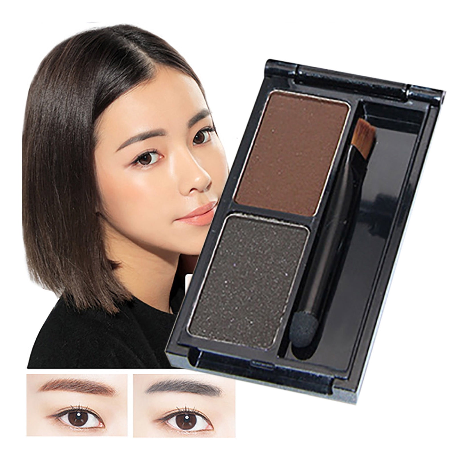 Ageoie Dual-Color Eyebrow Powder Palette - Waterproof Natural Brow ...