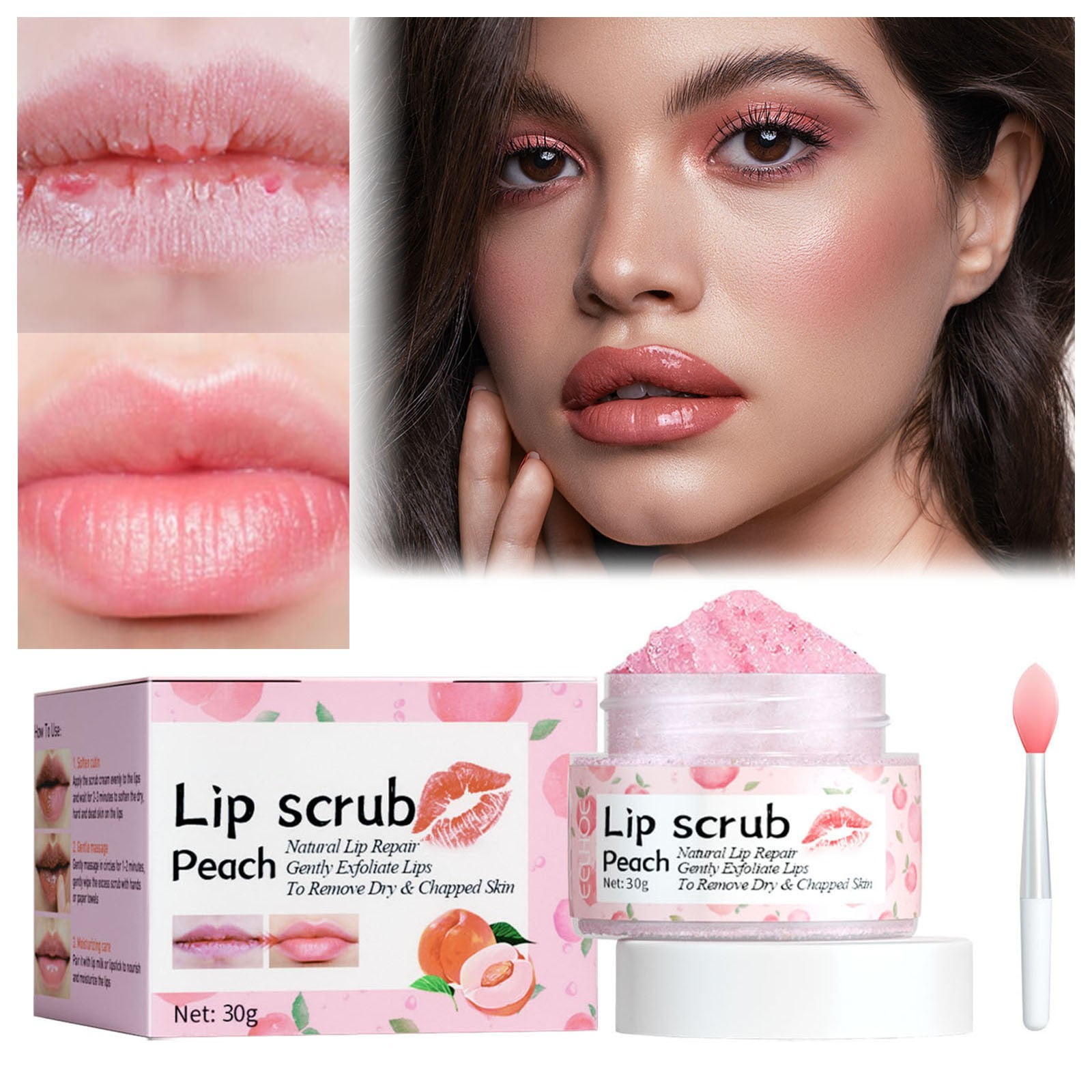 Ageoie Lip Exfoliator Scrub - Hydrating Sugar Polish for Dry Lips with ...