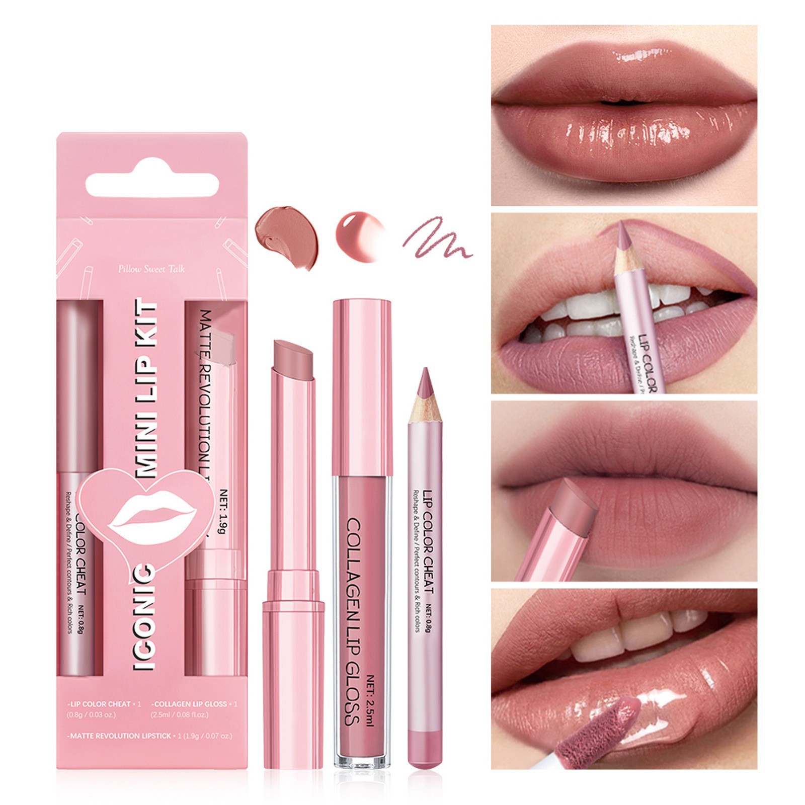 Ageoie Lip Liner And Lipstick Combo Set,High Pigmented Makeup Stain ...