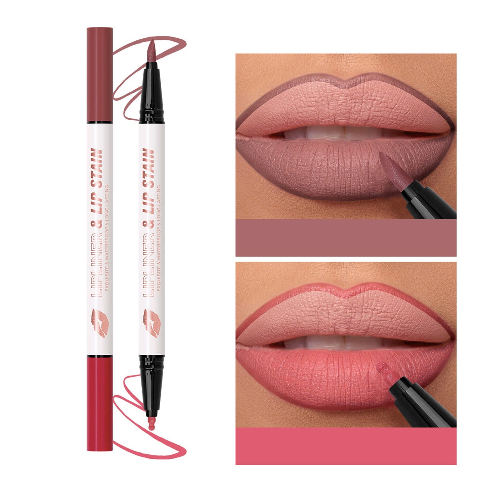 Ageoie Lip Liner Double Ended,Plumping Fuller Lips Long Lasting Finish ...
