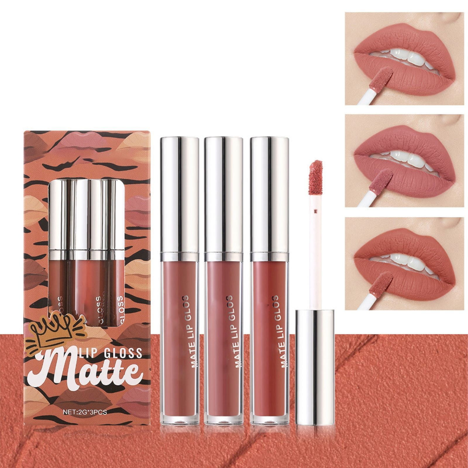 Ageoie Matte Lip Gloss,Not Easy to Stick to Cups Waterproof Lip Tint ...