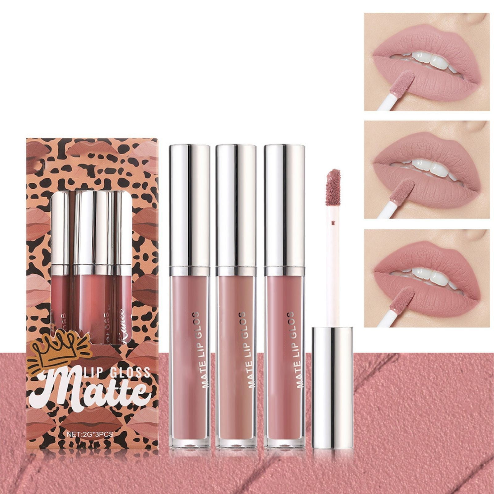 Ageoie Matte Lip Gloss,Not Easy to Stick to Cups Waterproof Lip Tint ...