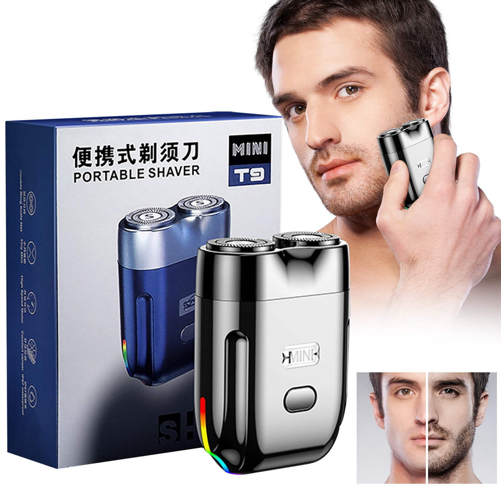 Ageoie Silver Shave Clearance! New Model Mini Head Shaver Mini Head ...