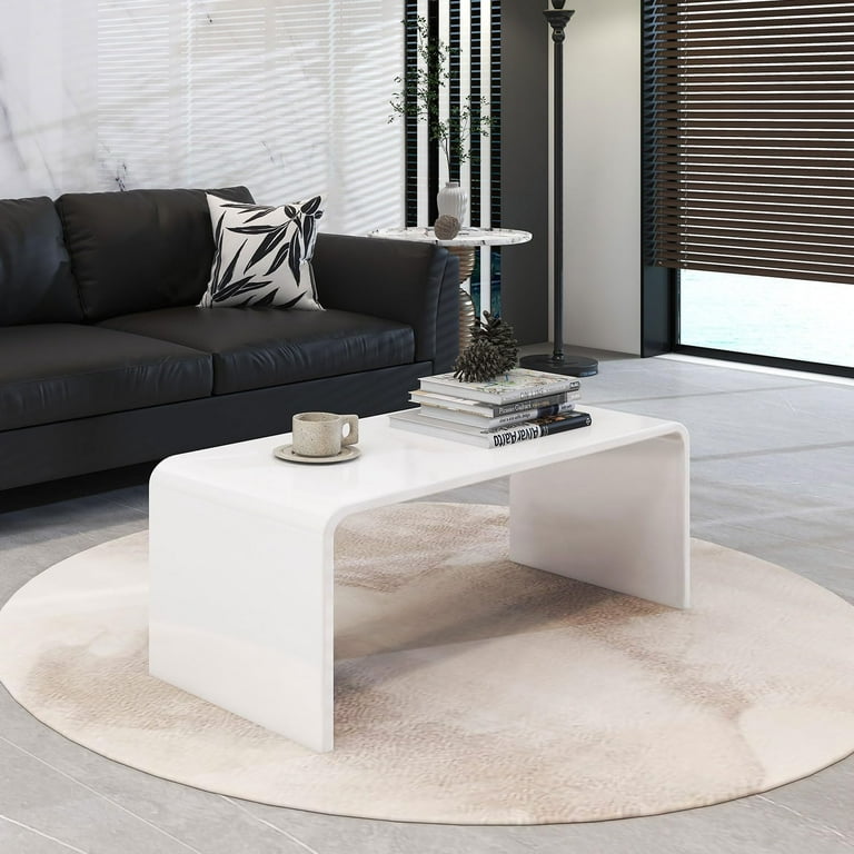 White waterfall coffee table store