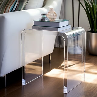 Royalcraft Acrylic clear End Table, Modern Lucite Side Table with ...