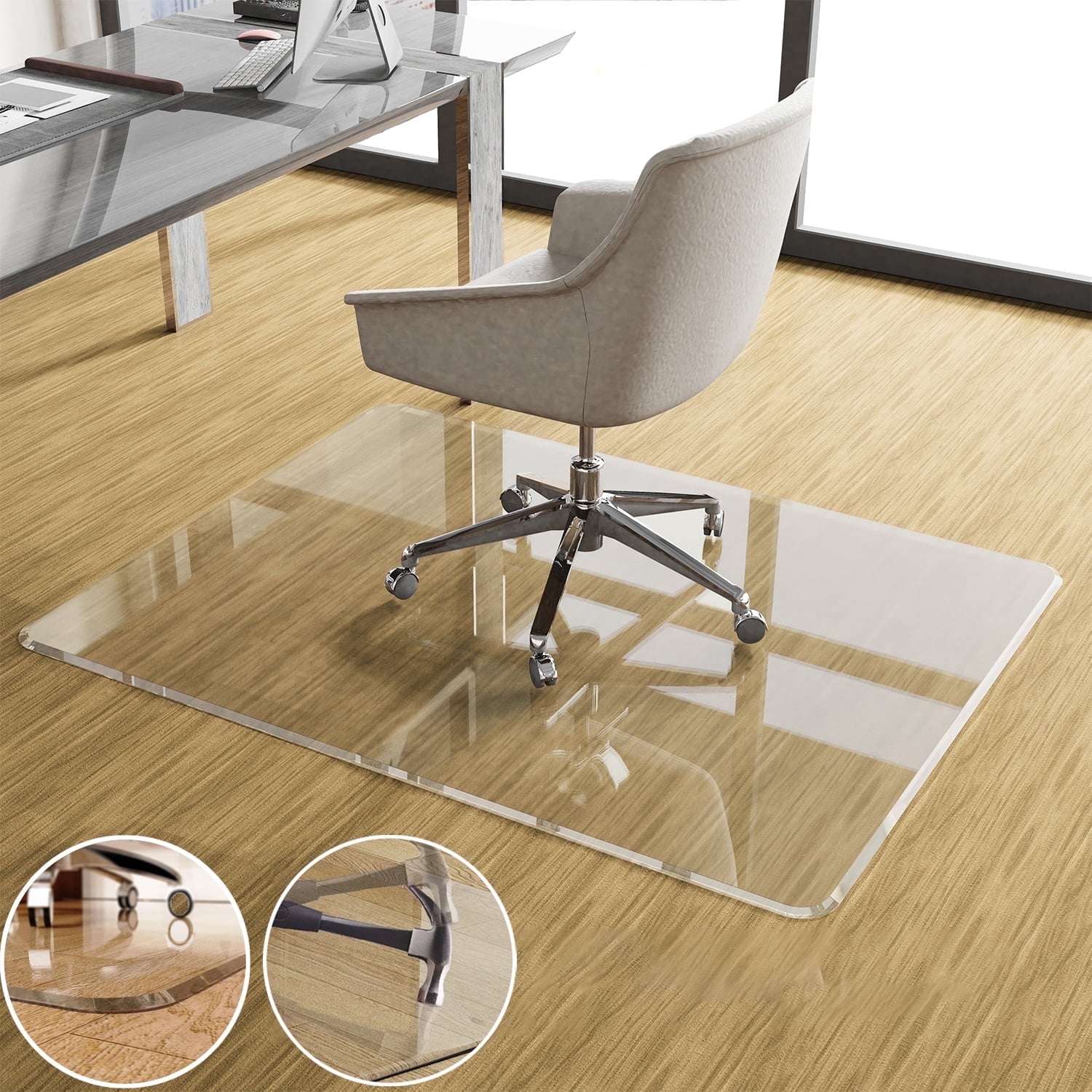 Ageszoe Office Chair Mat ,Clear Home Mat with Beveled Edge 48" x 60 ...