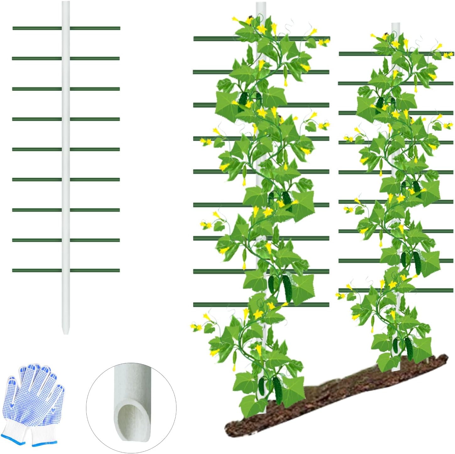 Agfabric 6ft Garden Trellis for Climbing Outdoor, Support Trellis with ...