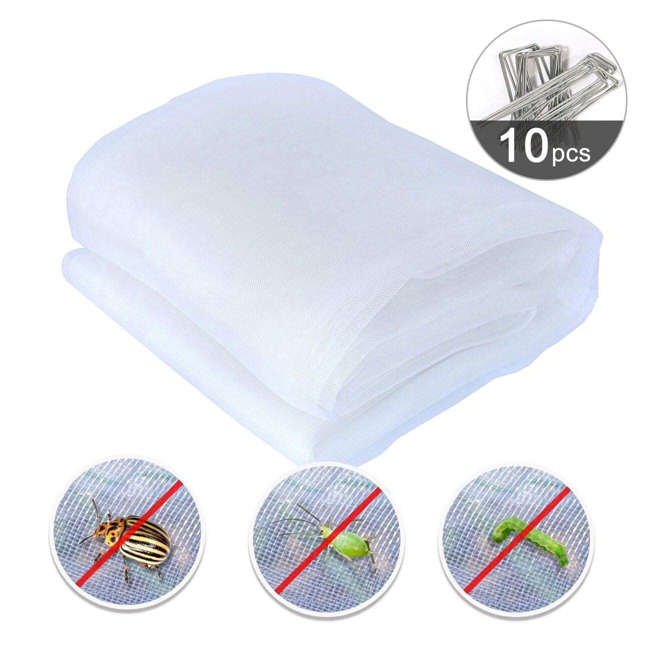 Agfabric 8 ft. x 12 ft. Garden Netting Mesh Fabric Net Screen for ...